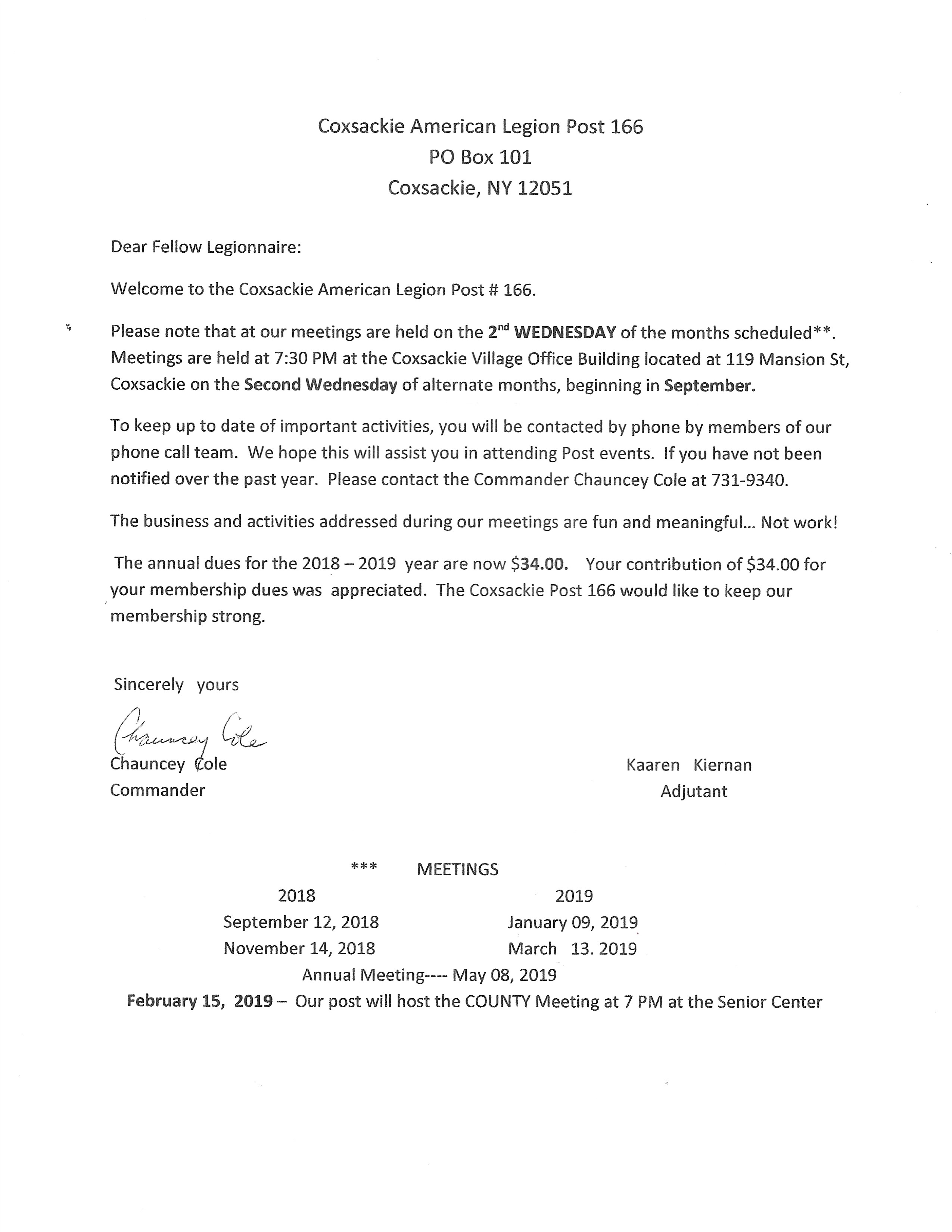 American Legion - Coxsackie Post 166 - Home